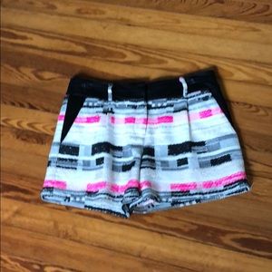 Milly | Shorts | Milly Cotton Pleated Shorts Wleather Waist | Poshmark